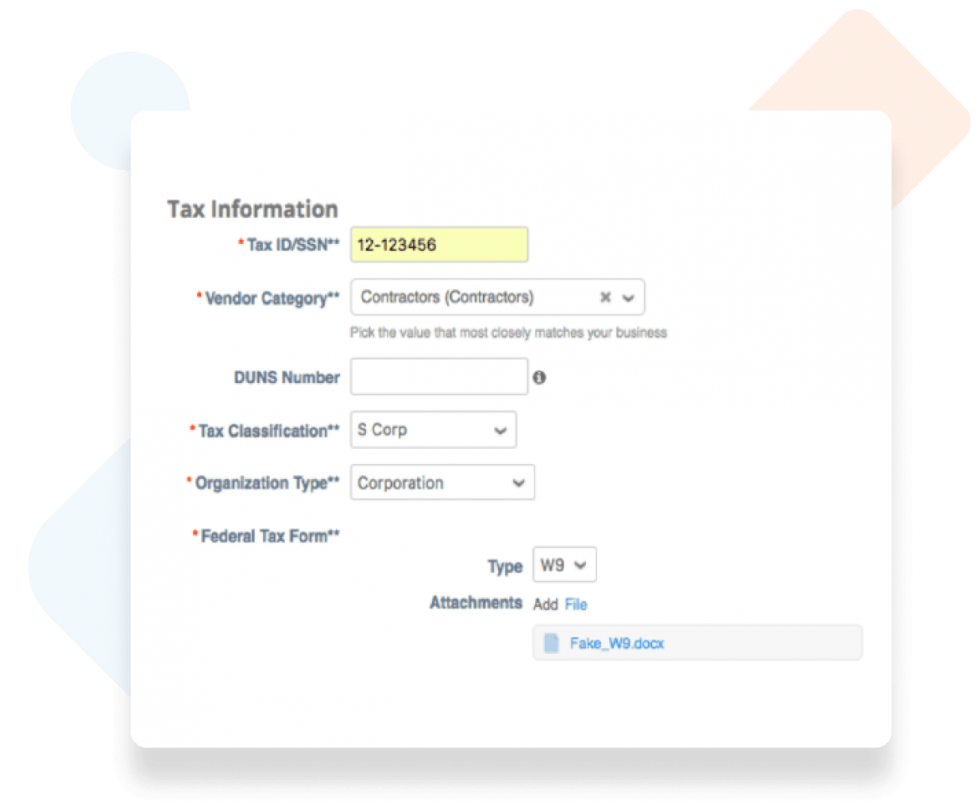 Filling out the Request for Information form | Coupa Suppliers