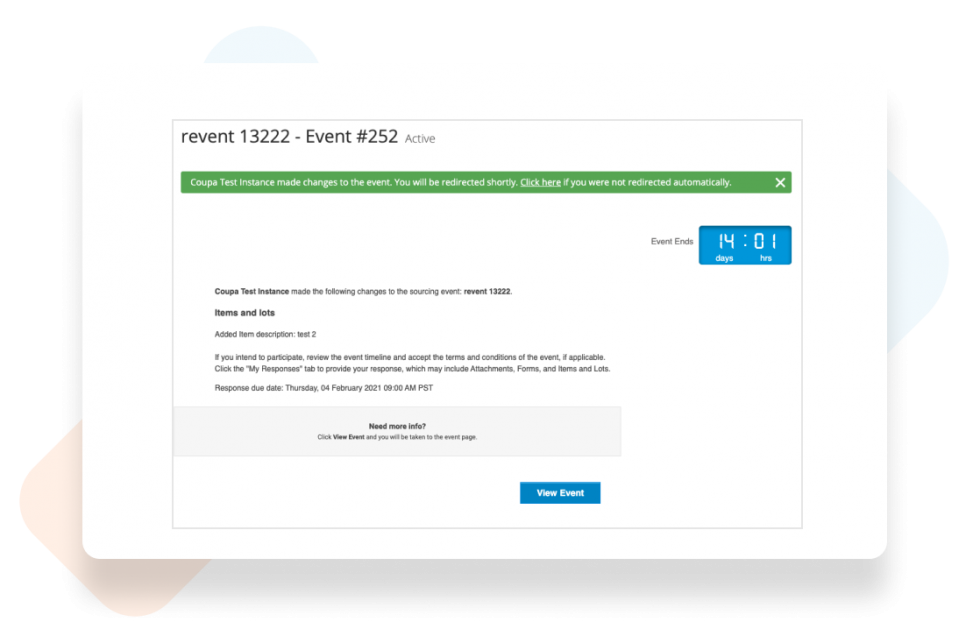 All about Coupa Sourcing Events | Coupa Suppliers