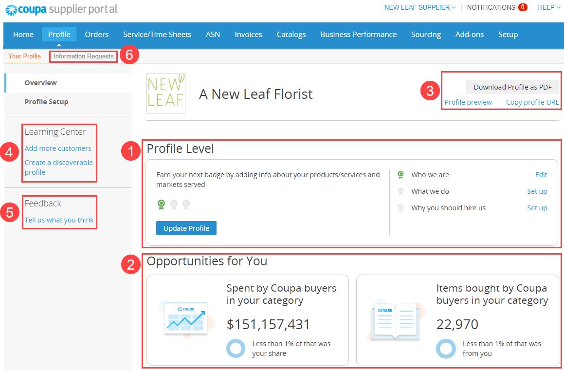 New CSP Profile Design | Coupa Suppliers