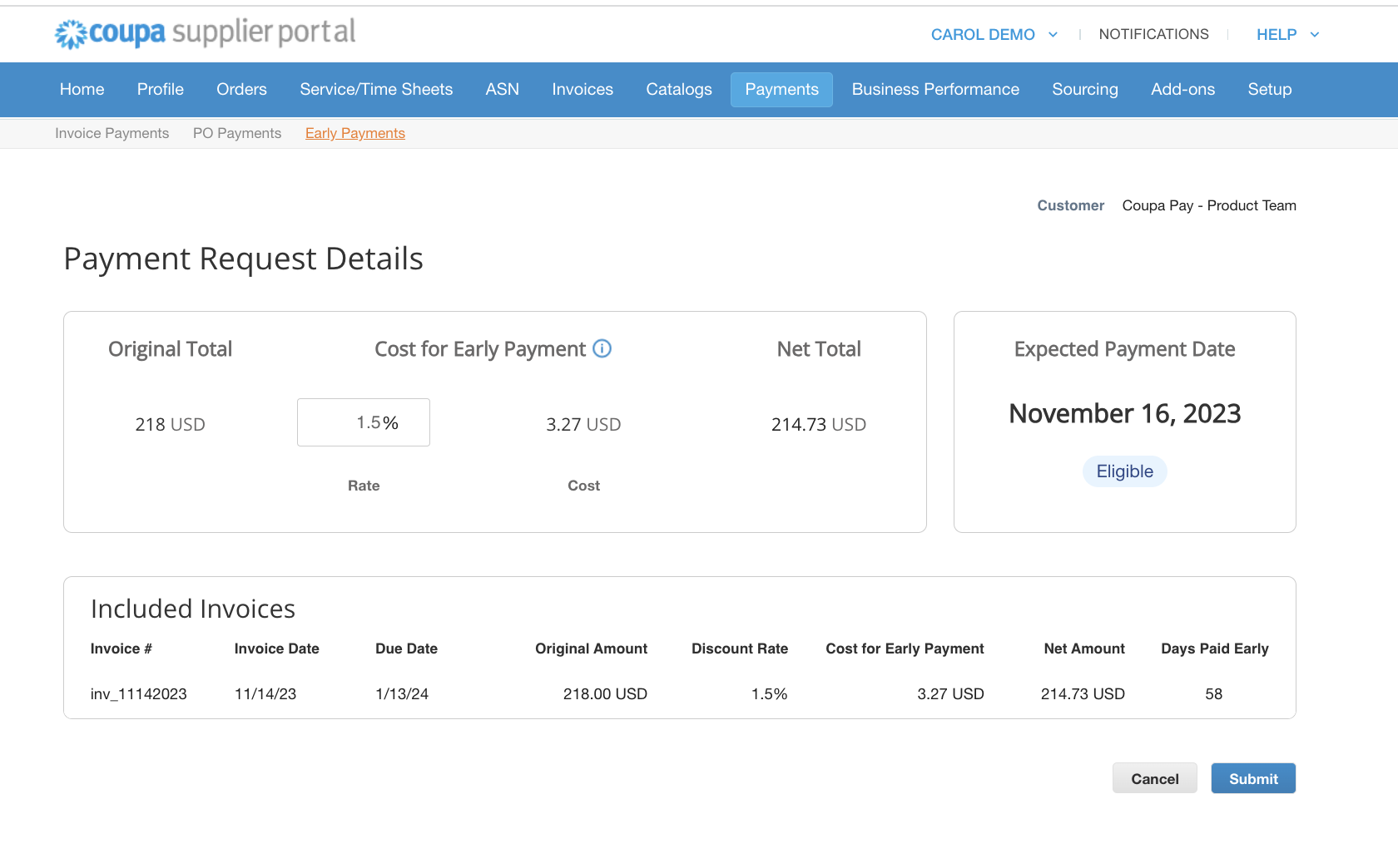 Early Pay Discounts after Invoice Approval for Suppliers | Coupa Suppliers
