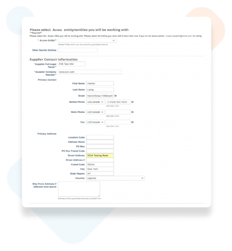 Filling out the Request for Information form | Coupa Suppliers